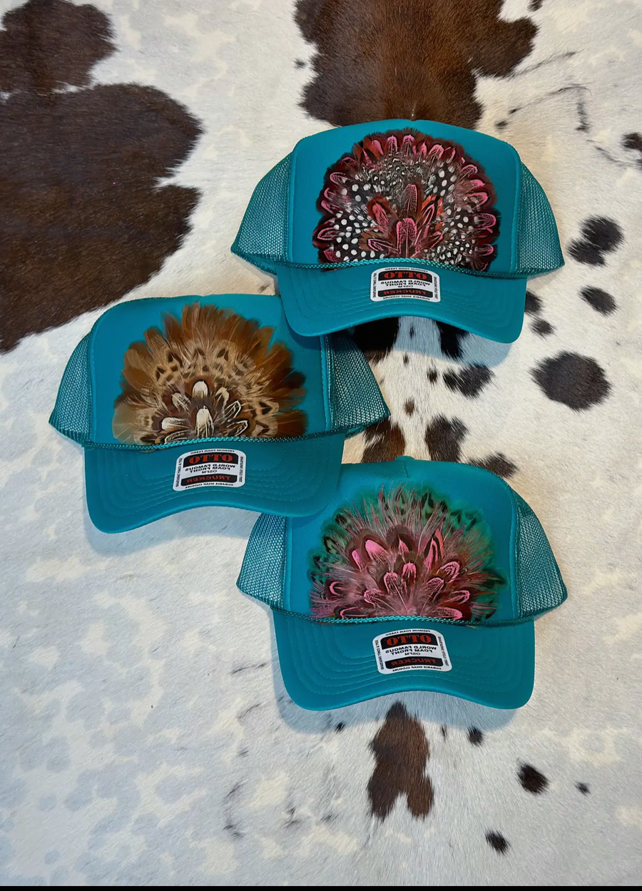 Jade Feather Trycker Hat – Small Town Sass